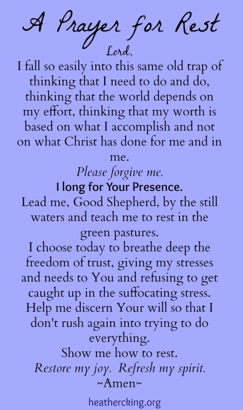 25 Bible Verses and a Prayer for Rest – Heather C. King – Room to Breathe