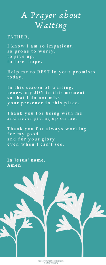 Bible Verses and a Prayer about Waiting – Heather C. King – Room to Breathe